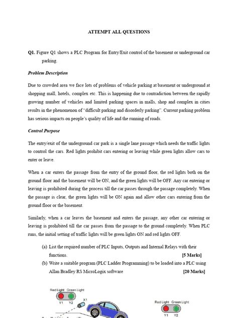 Plc Programing Questions Pdf Programmable Logic Controller