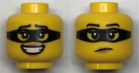 Lego Lego New Yellow Minifigure Head Dual Sided Black Eyebrows And