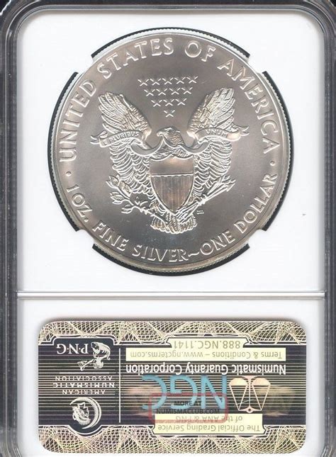 2013 W Silver Eagle Struck At West Point Ngc Ms69 Brown Label