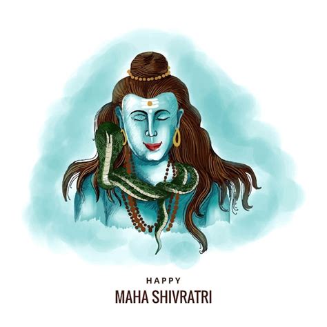 인도 신 Maha Shivratri 아름다운 카드 배경에 대한 힌두교 주 시바 무료 벡터