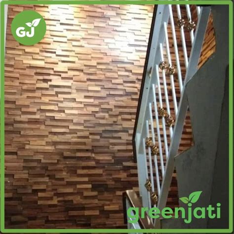 Jual Dinding Kayu Jati Cladding Interior Panel Wall Panel Shopee Indonesia