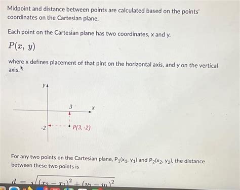 Solved Each Point On The Cartesian Plane Has Two Chegg
