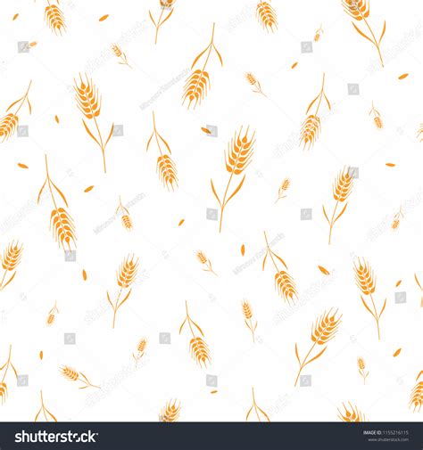 Seamless Pattern Whole Grain Seeds Organic Stock Vector Royalty Free