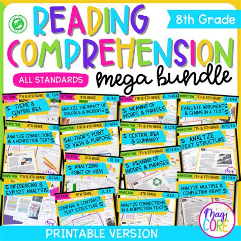 8th Grade Reading Comprehension Printables Reading Comprehension