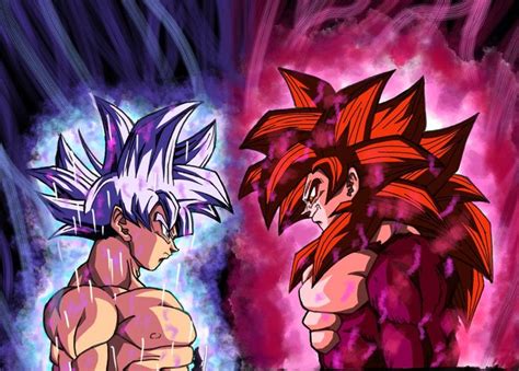 Goku Mui Y Goku Xeno Ssj 4 Lb Ilustración De Dragón Dragones