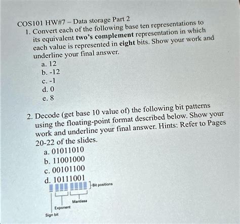 solved convert each of the following base ten representations to its
