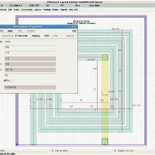Layout View Generated From The Inductor Pcell And CADENCE Graphical