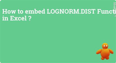 How To Use LOGNORM DIST Function In Excel Data Analytics Monkidea
