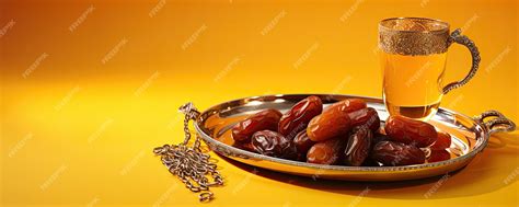 Premium Photo A Tempting Display Of Dates On A Silver Platter