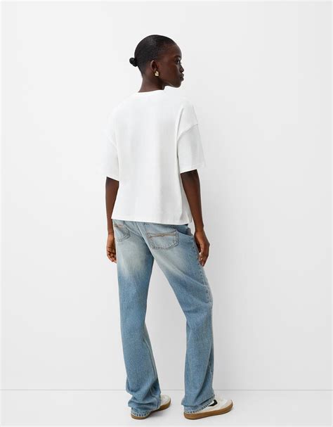 Printed Short Sleeve Oversize T Shirt Women Bershka