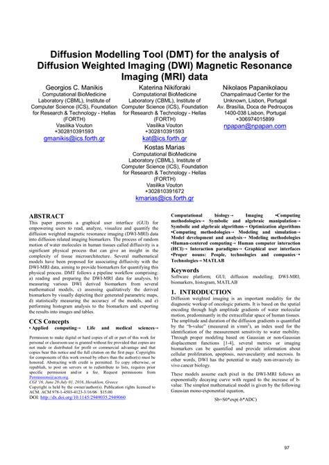 Pdf Diffusion Modelling Tool Dmt For The Analysis Of Diffusion