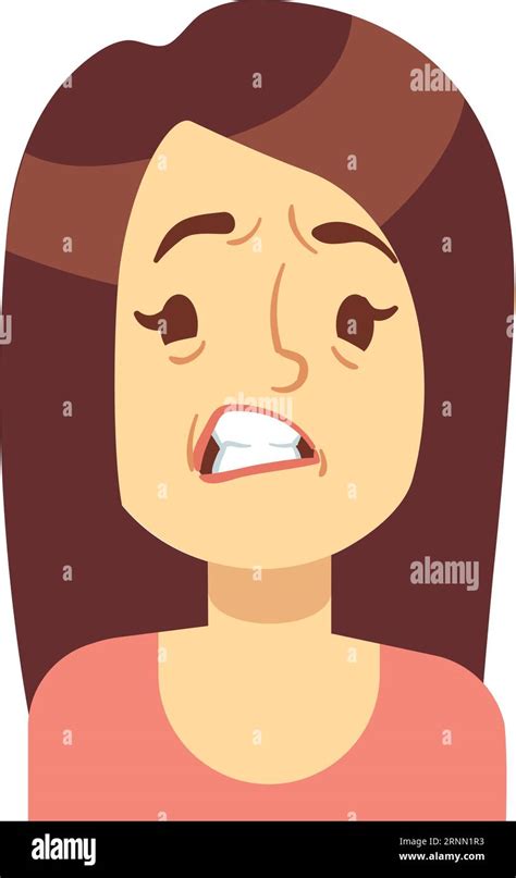 Angry Face Female Emotion Expression Woman Avatar Stock Vector Image