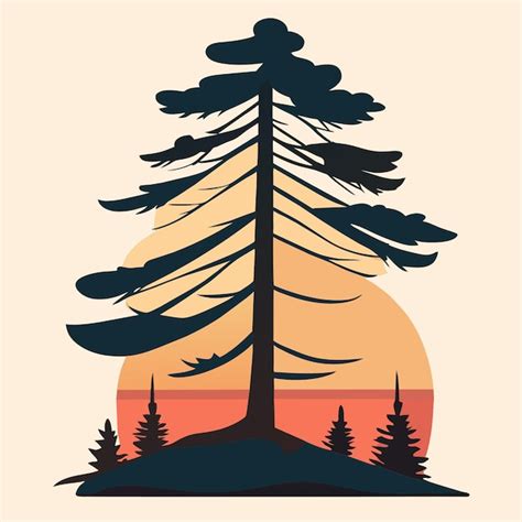 Premium Vector Flat Design Of An Isolated Pine Tree In 2d Vector Art