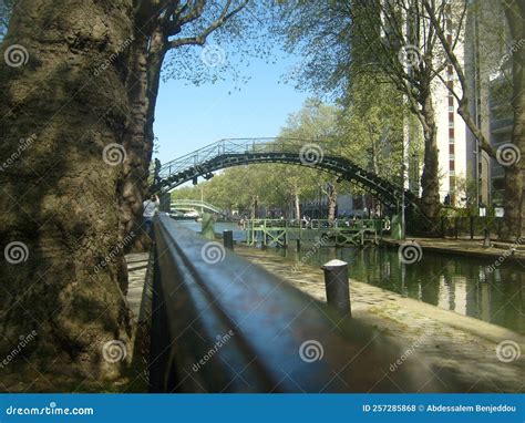 Bridge Over Canal La Villette Stock Photo Image Of Tree Leaf 257285868