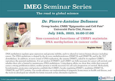 Non Canonical Functions Of Uhrf1 Maintain Dna Methylation In Cancer Cells Imeg Liaison