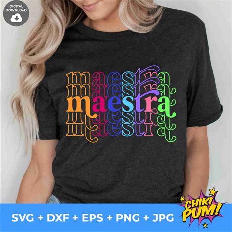 Maestra SVG Spanish Teacher Multicolor Stacked Design SVG Cut Files