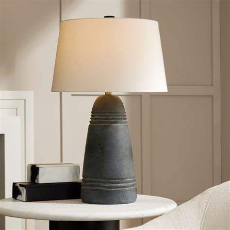 Pts16 829 Django Lamp Matte Charcoal Terracotta