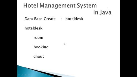 Hotel Management System Project In Java Eclipse With Source Code