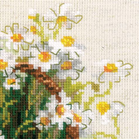 Counted Cross Stitch Kit By Riolis Russian Daisies Etsy