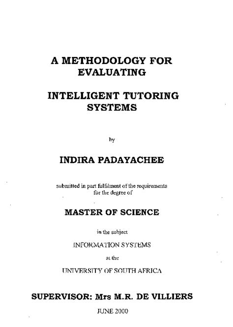 Pdf A Methodology For Evaluating Intelligent Tutoring Systems