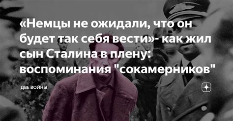«Немцы не ожидали что он будет так себя вести как жил сын Сталина в плену воспоминания