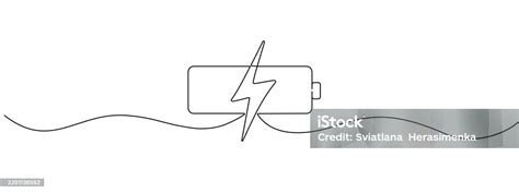 편집 가능한 하나의 연속 라인으로 배터리를 충전합니다 숫자 미니멀한 리니어 스타일의 지퍼가 있는 배터리 전기 개념 벡터 일러스트 레이 션 0명에 대한 스톡 벡터 아트 및