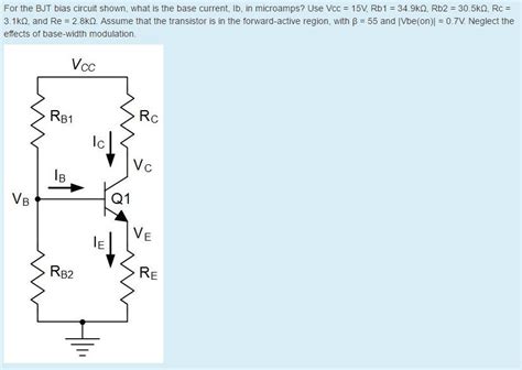 Solved For The BJT Bias Circuit Shown What Is The Base Chegg