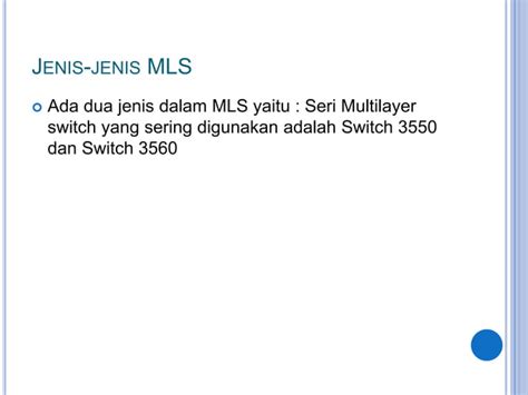 Multilayer Switch Ppt