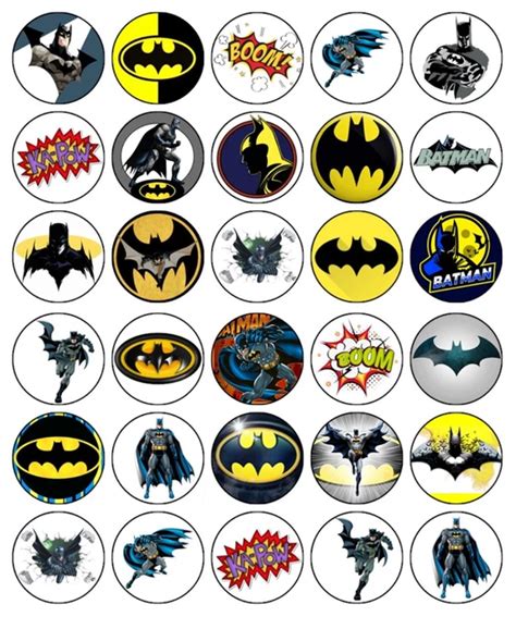 BATMAN CUPCAKE TOPPERS Edible Wafer Paper Birthday Cake Decorations EUR PicClick FR