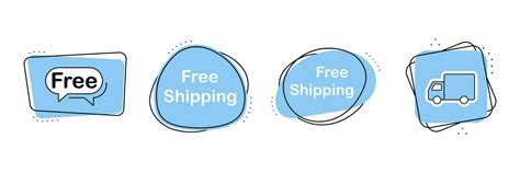 Free Shipping Delivery Service Set Of Icon Fast Time Delivery Order