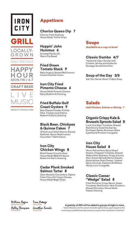 Iron City Menu At Timothy Mears Blog