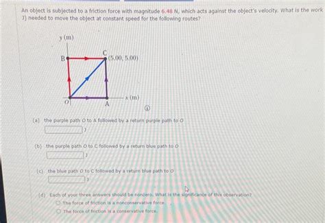 Solved An Object Is Subjected To A Friction Force With