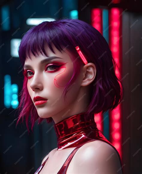 Premium Ai Image Vintage 90s Cyberpunk Girl