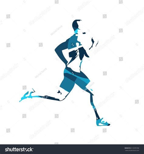 967 Illustration Movement Running Man Line Vector Silhouette Running