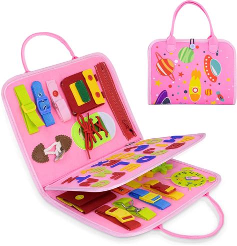 Websonaw Tabla de actividades para niños pequeños juguetes sensoriales
