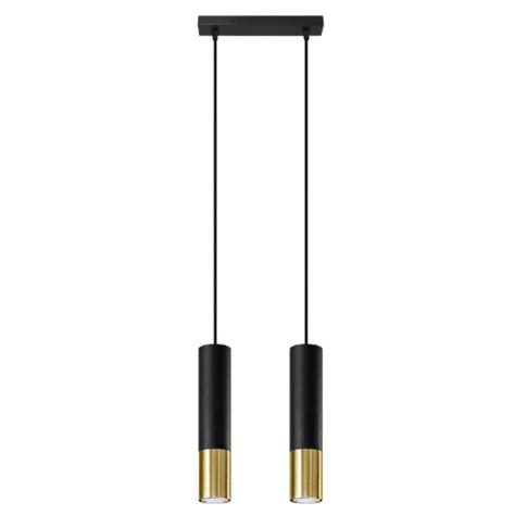Lampa wisząca tuba podwójna LOOPEZ czarno złota Niska cena na neoneo pl
