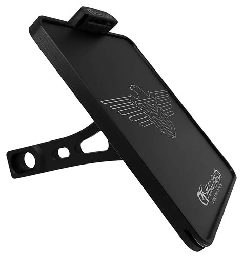 HeinzBikes Side Mount License Plate Holder Black With License Plate
