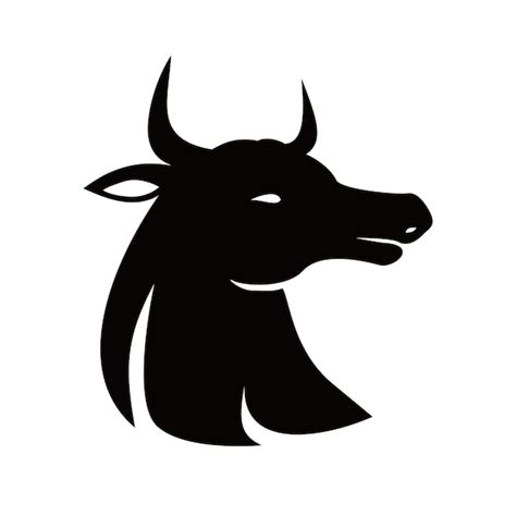 Conception De Silhouette De Taureau Noir Signe Et Symbole De Buffle
