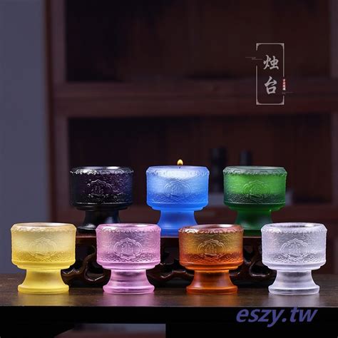 琉璃擺件琉璃七色蠟燭臺七彩蓮花酥油燈座寶相花佛燈桌面裝飾佛前供燈佛具 蝦皮購物