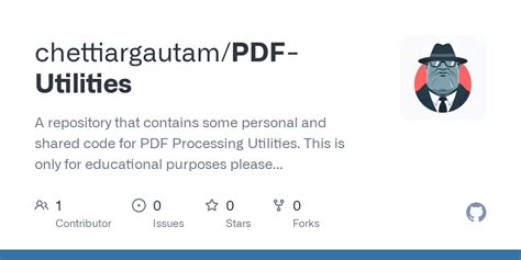 Github Chettiargautam Pdf Utilities A Repository That Contains Some Personal And Shared Code