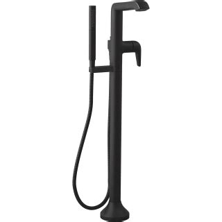 Kohler K T22025 4 BL Matte Black Tempered Floor Mounted Tub Filler With