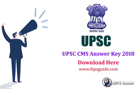 UPSC CMS Answer Key 2018 Download Here