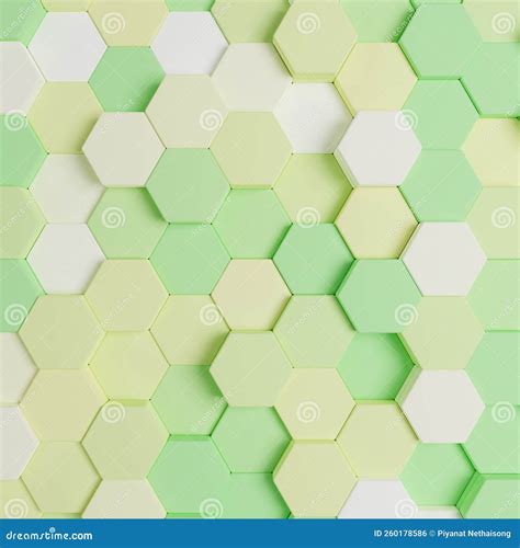 3d Rendering Futuristic Honeycomb Mosaic Abstract Background