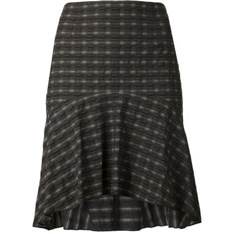 Nina Ricci Plaid Flounce Skirt Stylish Womens Fashion
