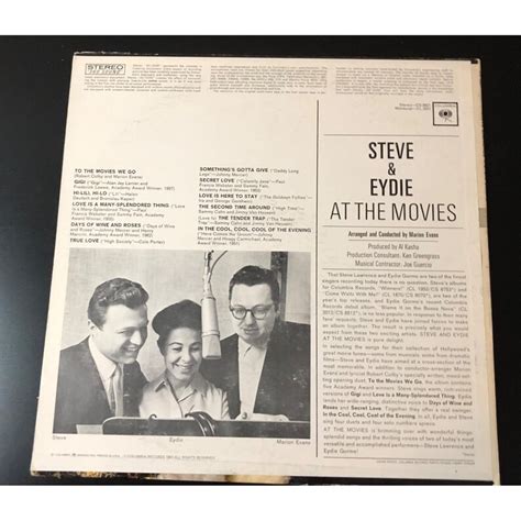 Steve And Eydie At The Movies 1963 Columbia Cs 8821 Lp Vinyl Record