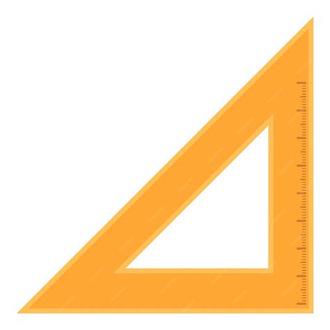 Premium Vector Classic Wooden Triangle Ruler Measuring Length And Angles