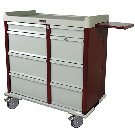 Aluminum Punch Card Medication Cart With Narcotics Box 750 Punch Card