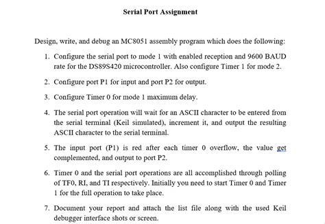Design Write And Debug An Mc8051 Assembly Program