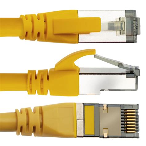 Cable De Conexión Ethernet De Doble Blindaje Pearstone Cat 7 7 Amarillo