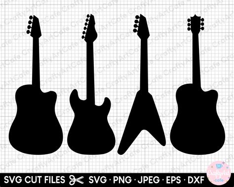 Guitar Svg File For Cricut Shirt Free Commercial Use Guitar Etsy Svg Cricut Guitar